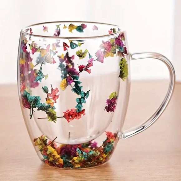 Dining | 35ml Insulated Glass Coffee Cup With Floral ...